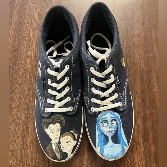 Vans | Shoes | Vans Custom Painted Tim Burtons Corpse Bride Navy ...